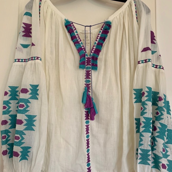 Blue Boheme | Tops | Blue Boheme Embroidered India Tunic | Poshmark